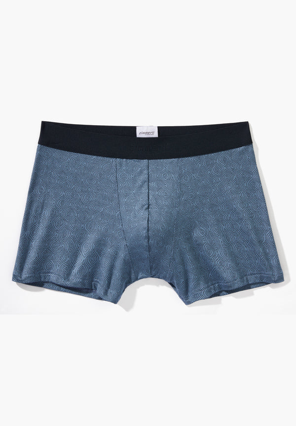 Pureness Print | Boxer Briefs / Trunk - linear geo blue - Zimmerli of Switzerland