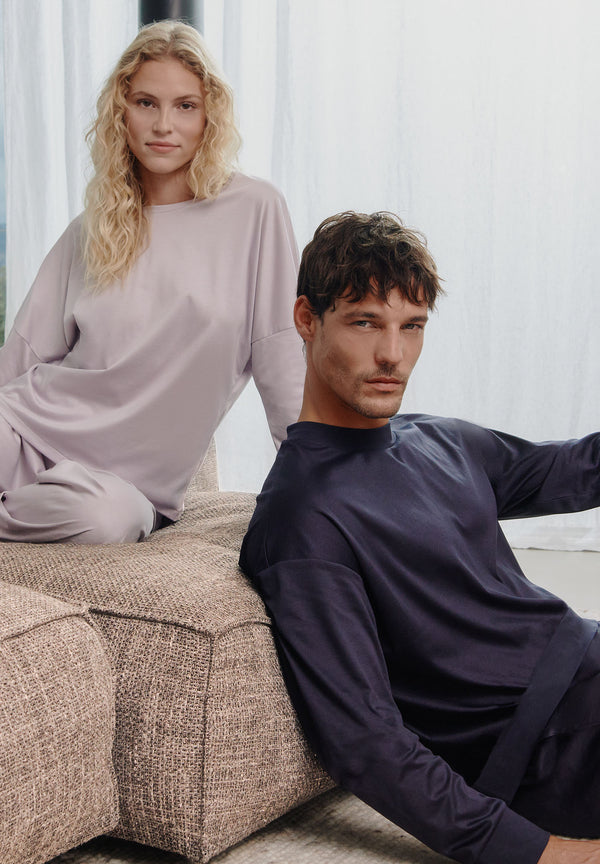 Sea Island | T-Shirt Long Sleeve - lilac - ZIMMERLI SWITZERLAND