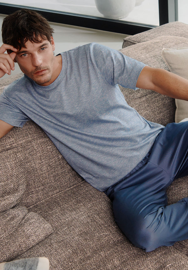 Filodiscozia | Pyjama Long Short Sleeve - blue - ZIMMERLI SWITZERLAND