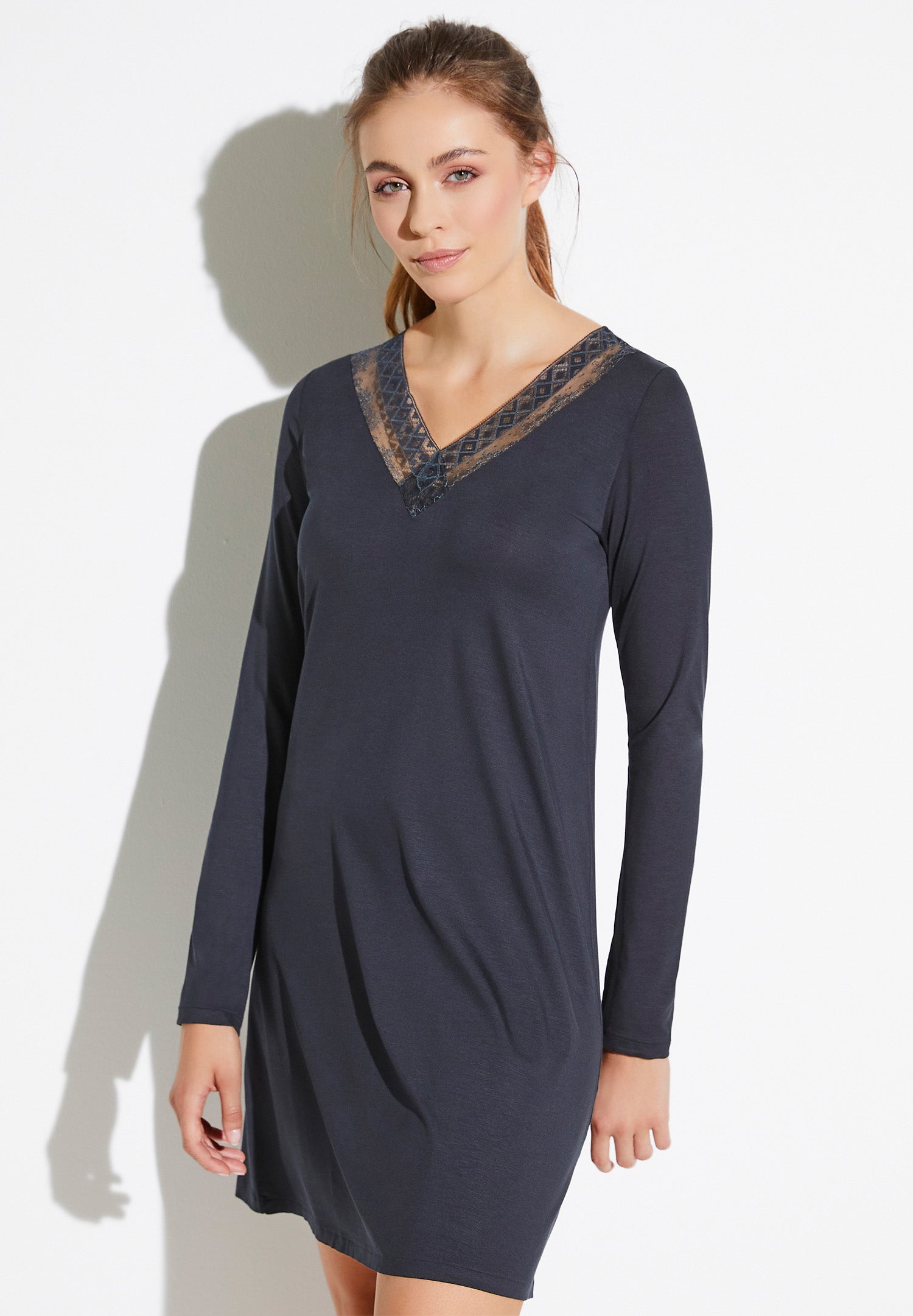 Sensual Fashion | Sleepshirt langarm - midnight - Zimmerli of ...