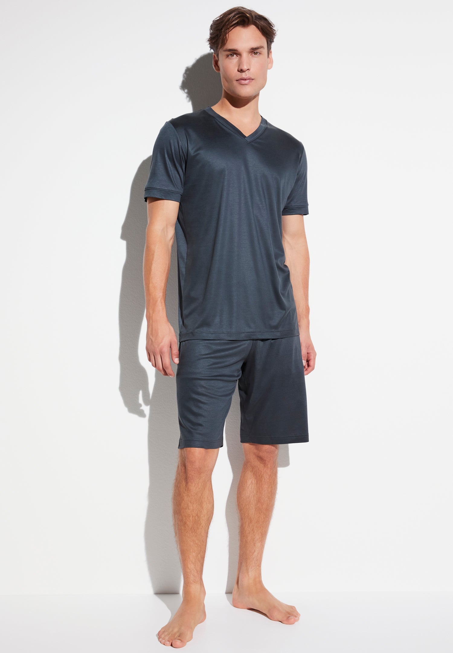 Sustainable Luxury | Pyjama kurz - dark slate - Zimmerli of Switzerland ...