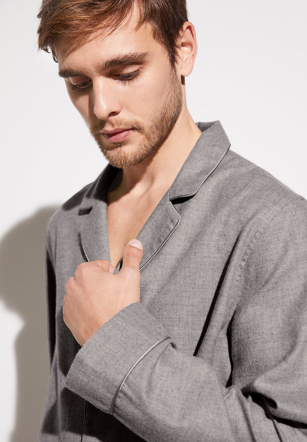 Cozy Flannel | Pyjama lang - grau - ZIMMERLI SWITZERLAND