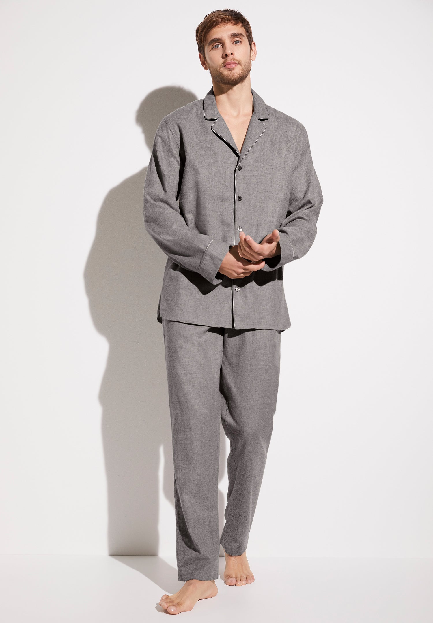 Cozy Flannel | Pyjama lang - grey - Zimmerli of Switzerland (Schweiz)