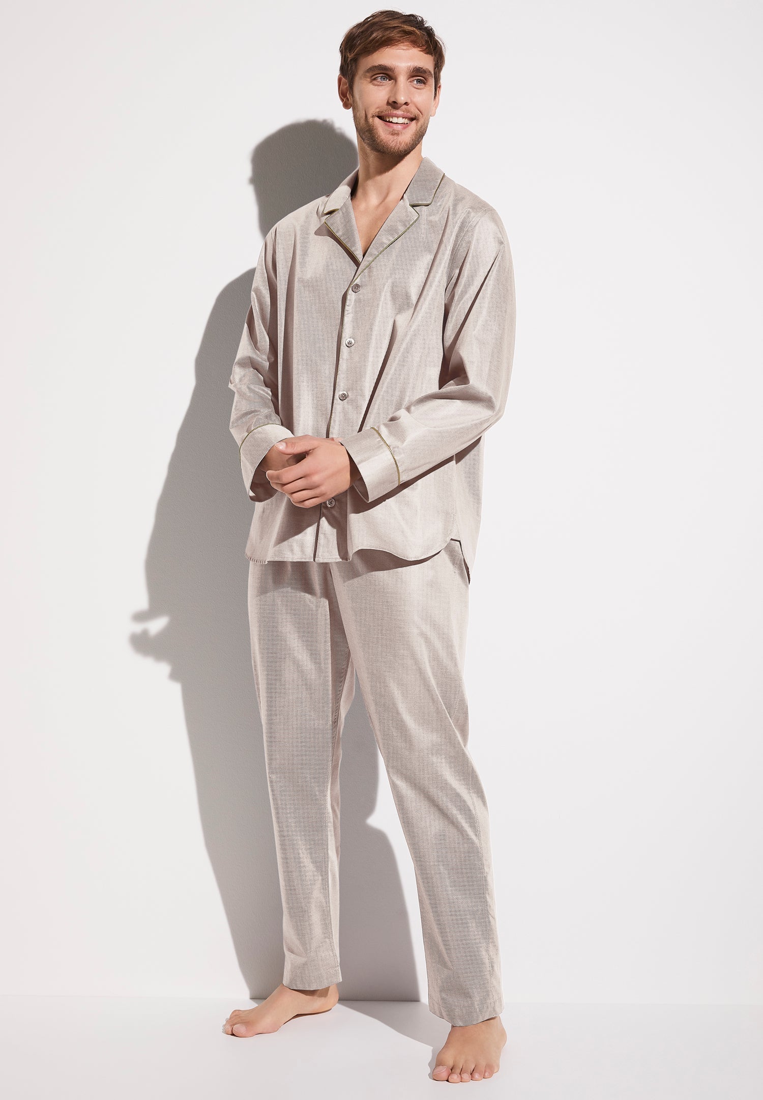 Luxury Jacquard | Pyjama lang - sand - Zimmerli of Switzerland (Schweiz)