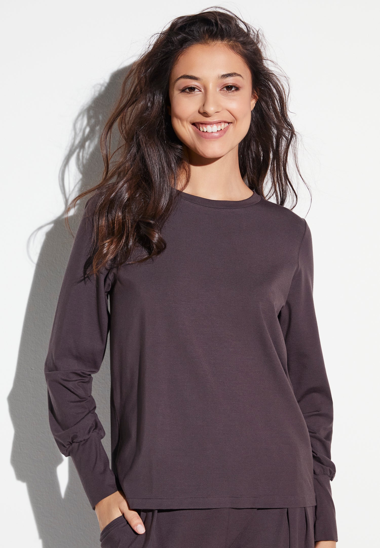Pureness | T-Shirt langarm - chocolate - Zimmerli of Switzerland (Schweiz)