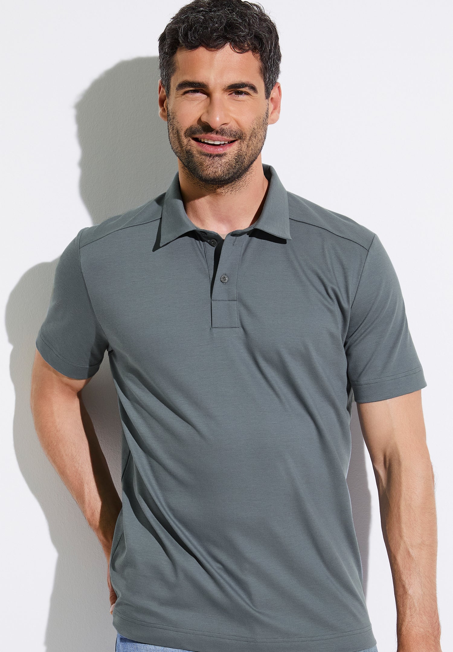 Piqué Lounge | Poloshirt kurzarm - steel blue - Zimmerli of Switzerland ...