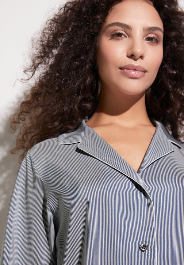 Feminine Stripes | Sleepshirt 3/4-Ärmel - blue stripes - ZIMMERLI ...