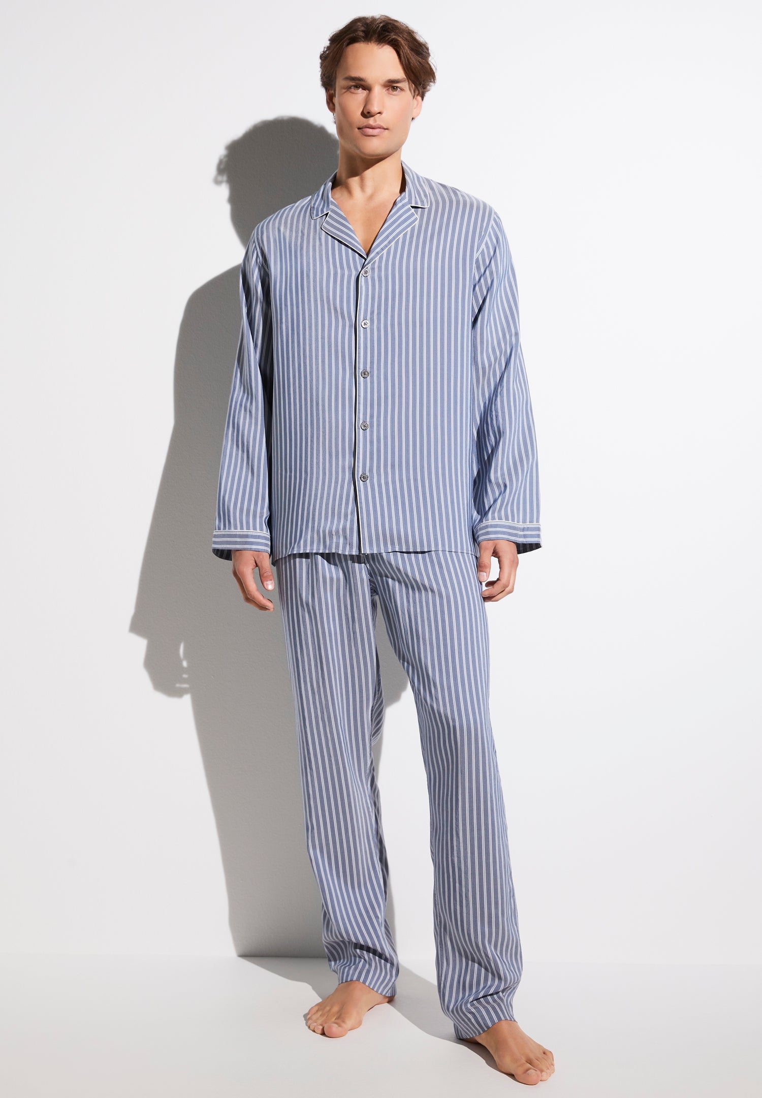 Pinstripes | Pyjama lang - sky stripes - Zimmerli of Switzerland (Schweiz)
