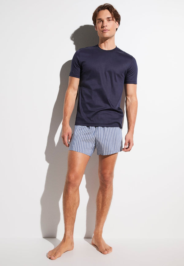 Pinstripes | Boxer Shorts - sky stripes - Zimmerli of Switzerland