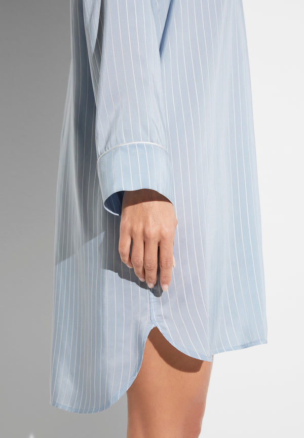 Feminine Stripes | Sleepshirt Long Sleeve - blue stripes - Zimmerli of ...