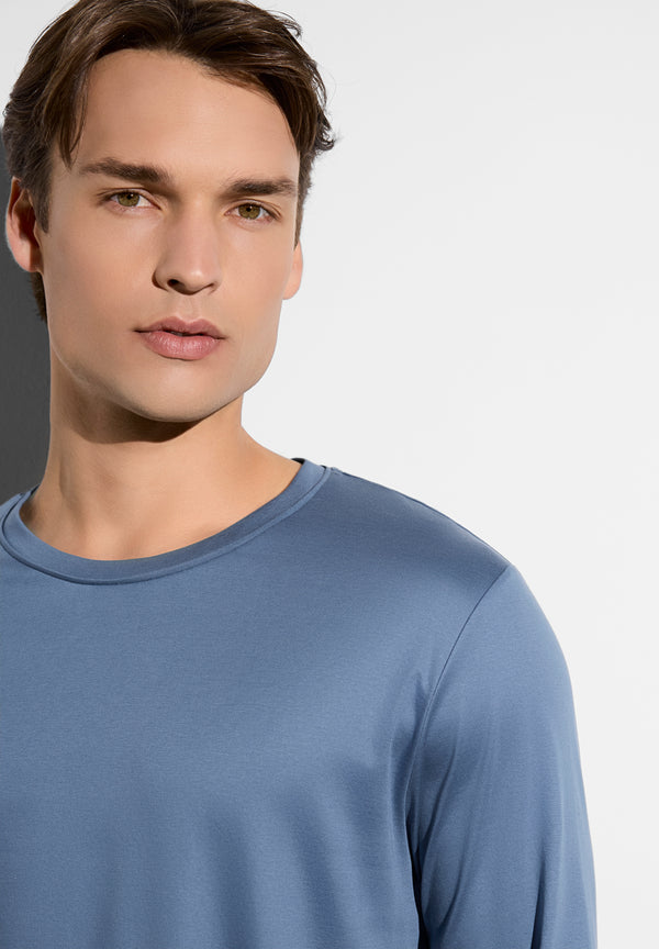 Sea Island | long pyjamas - blue horizon - ZIMMERLI SWITZERLAND